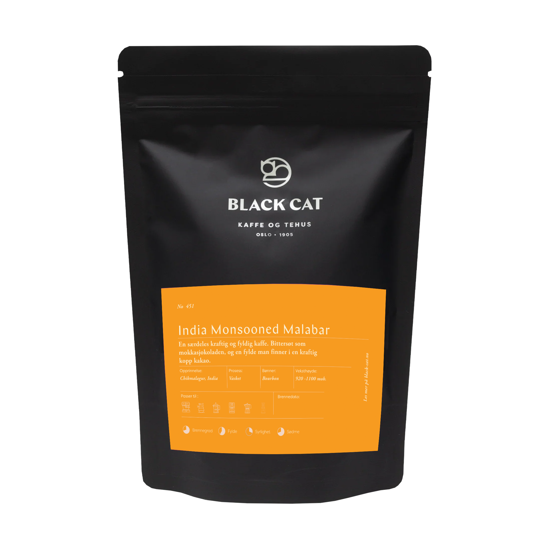 India Monsooned Malabar Mørkbrent | Black Cat Kaffe & Tehus